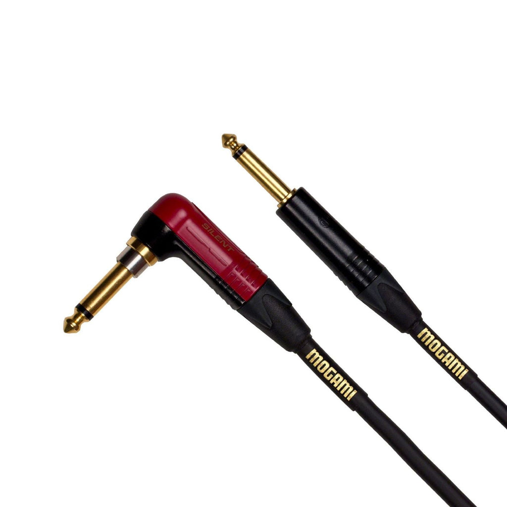 Mogami Gold Right Angle Silent Jack Instrument Cable - 18 Foot | Mega Music