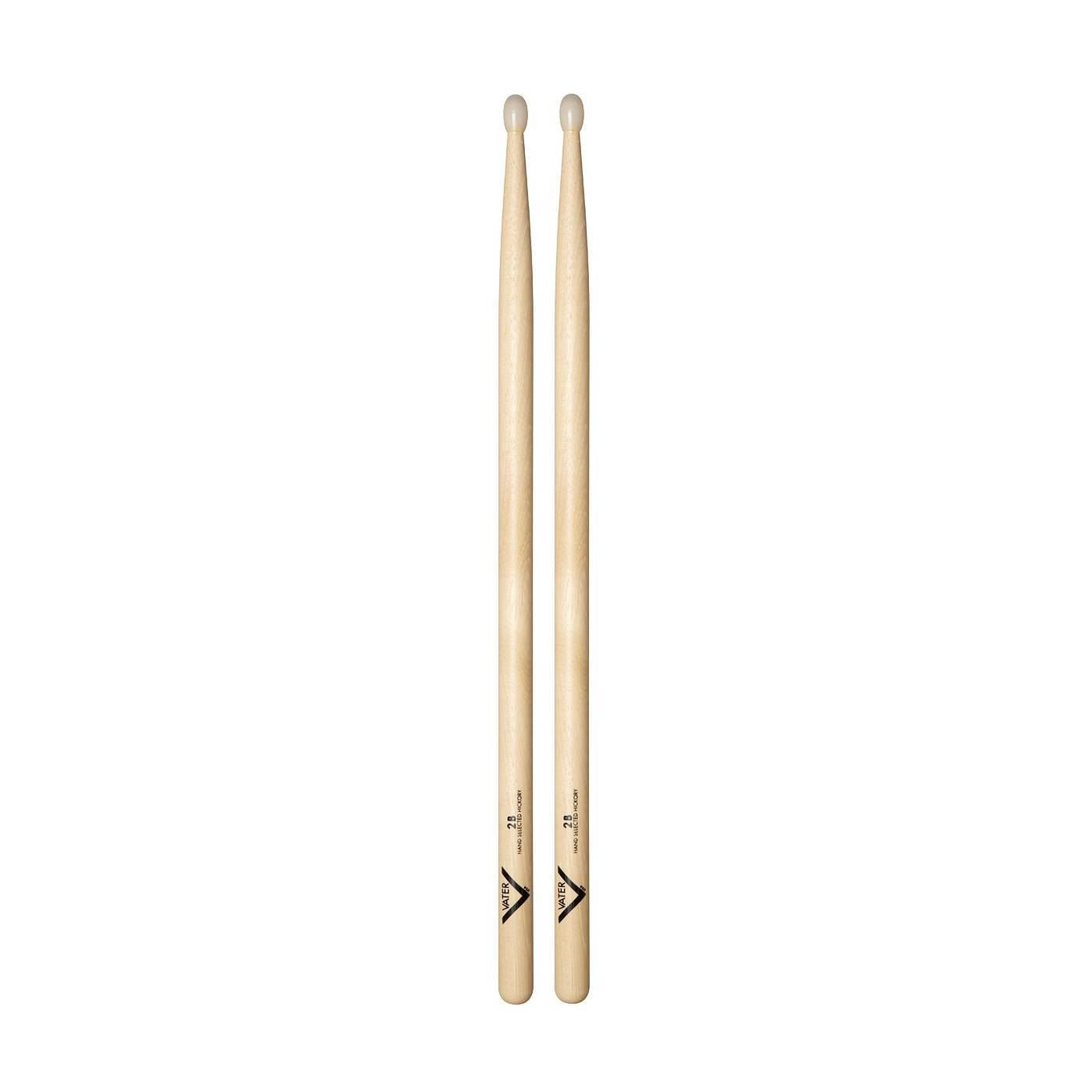 Vater VH2BN 2B Nylon Tip American Hickory Drumsticks | Mega Music